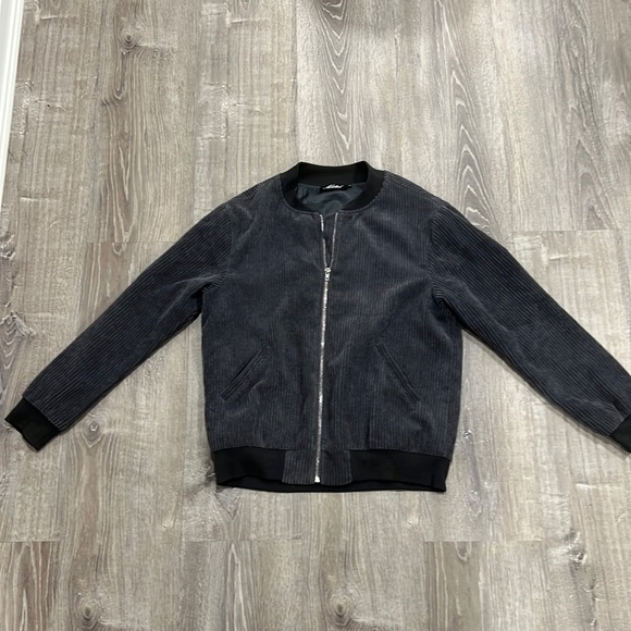 Motel Rocks | Jackets & Coats | Motel Rocks Ribbed Grey Velour Varsity ...